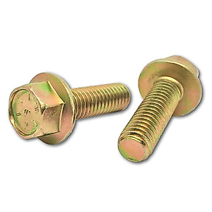 100 PCS 3/8-16x1-1/4" Grade 8 Hex Flange Screws Frame Bolts USS Coarse Zinc Yellow