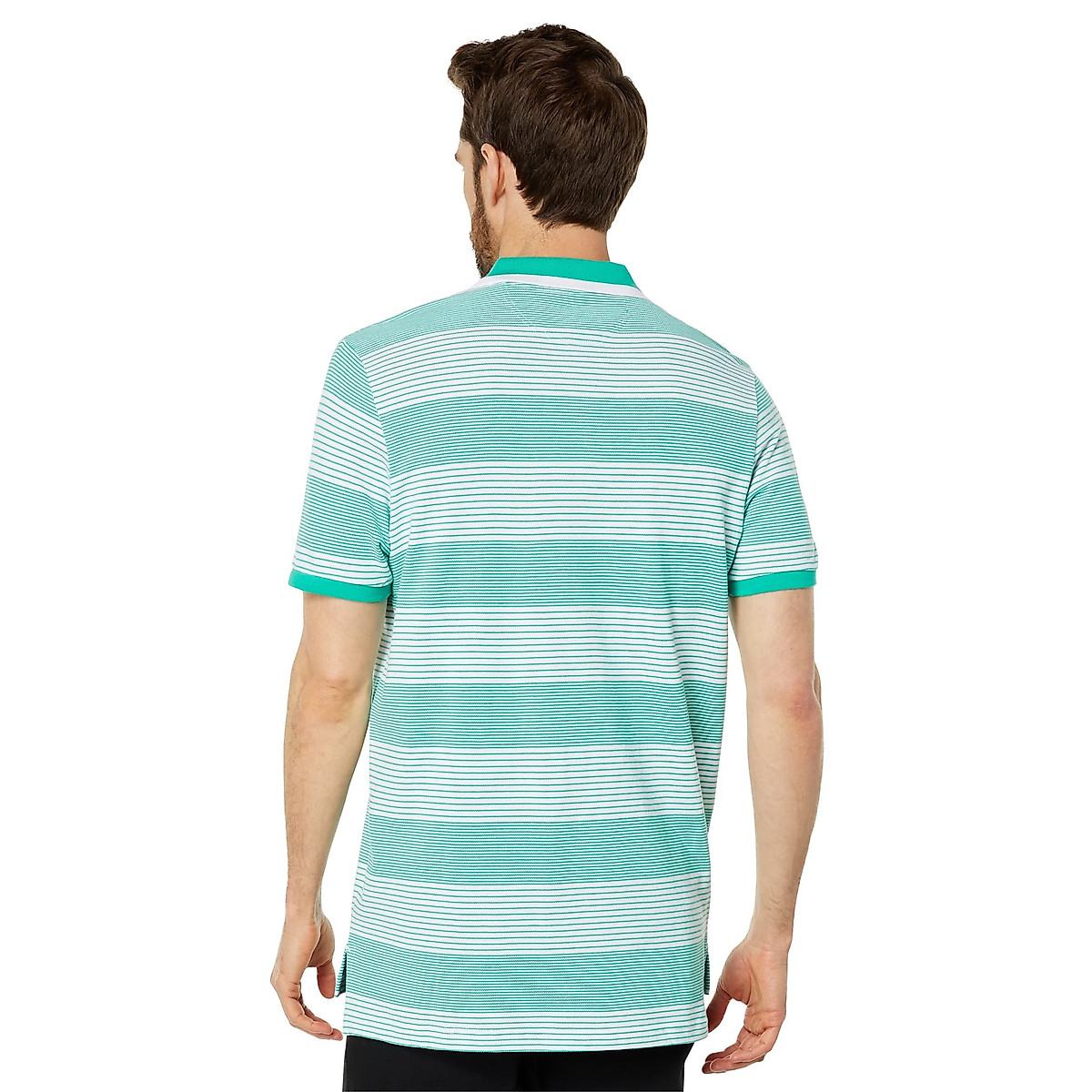 U.S. POLO ASSN. Yarn-Dye Stripe Pique Polo Pool Green XL