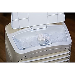 Honeywell 525 CFM Indoor Portable Evaporative Air Cooler, Fan & Humidifier with Ice Compartment & Remote, White