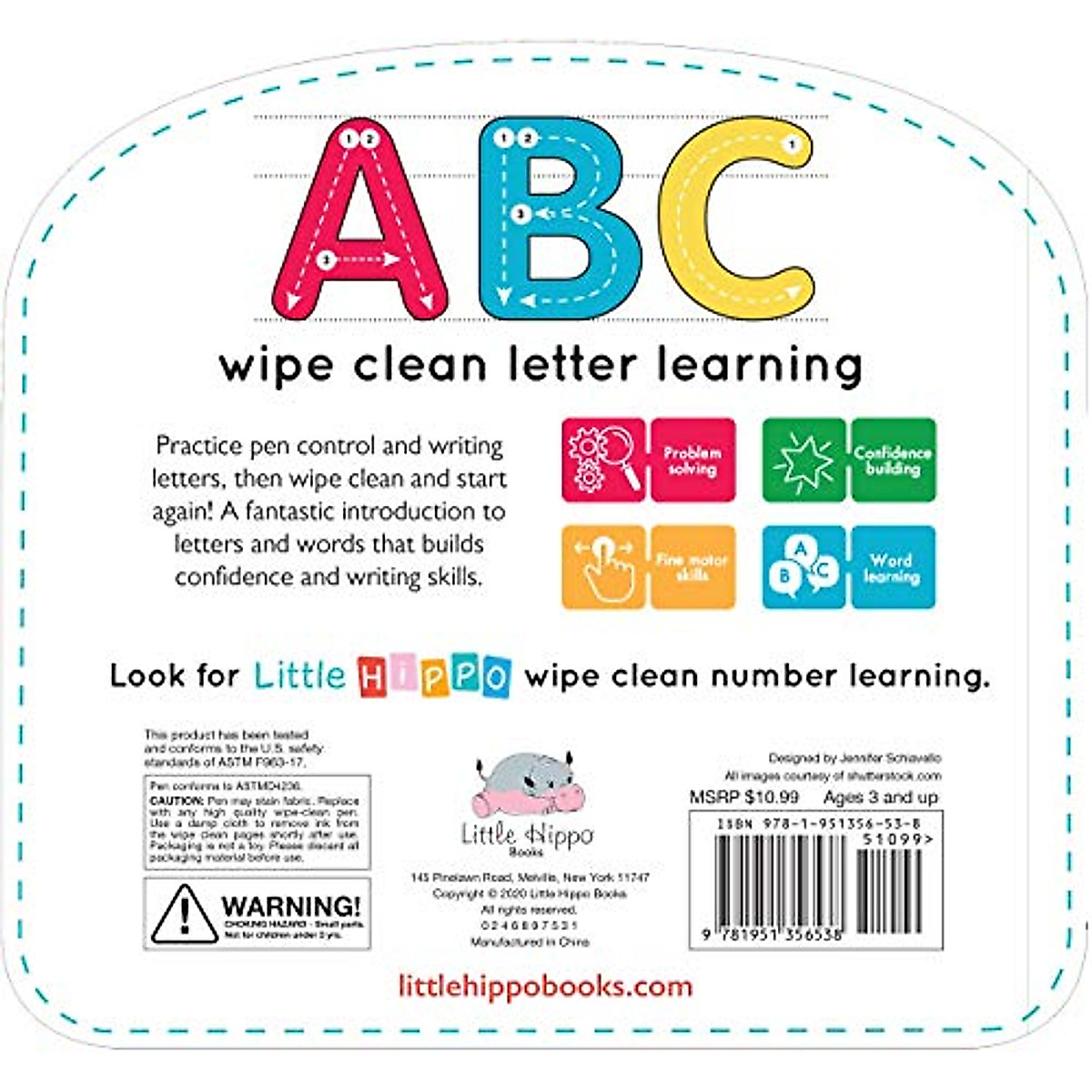 Write & Wipe ABC - Children's Novelty Learning Board Book - Wipe Clean - Alphabet - Educational