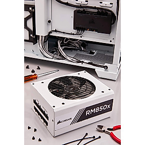 Corsair RM850x White Series Full Modular 80PLUS Gold ATX Power Supply Unit - White