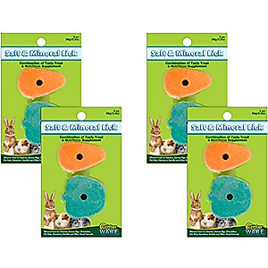 Ware Manufacturing 4 Pack of Salt & Mineral Lick, 2 Pieces Each, for Rabbits, Guinea Pigs, Chinchillas, Pet Rats, Hamsters, Gerbils and Other Small Animals