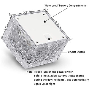 HOFLYW 6 Pack Solar Brick Lights Landscape Path Light Garden Decoration Yard Paver Road Lighting Recessed Paver for Garden, Pathway, Patio, Walkway Decor