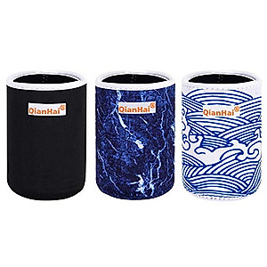 QianHai 12Oz Standard Can Cooler Sleeves for Drinks & Beer Cans Soft Neoprene Can Covers Insulated for Fluid Energy Regular Cans (Bluewave 3pcs)