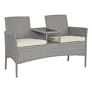 Progressive Furniture Tiki Outdoor Gray/Off White Love Seats