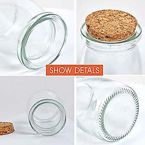 Glass Favor Jar with Cork Lids, Hoa Kinh 24 Pack 3.4Oz Glass Flavor Jars Small Clear Glass Container for Candy, Pudding, Jam, Yogurt, Spices, Honey, Wedding Favors