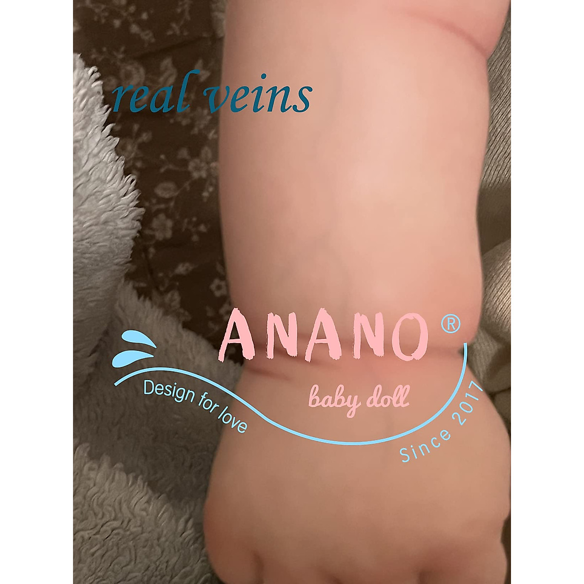 Anano Reborn Baby Doll Newborn 24 Inches Silicone Reborn Toddler Doll Hand Drawn Veins Baby Doll Real Life Size Baby Doll Toy for Age 3+ Birthday Gift Therapy for Dementia Patient