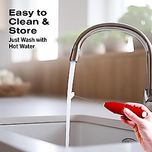 Bean Envy Milk Frother Handheld for Coffee - Electric Hand Blender, Mini Drink Mixer Whisk & Coffee Foamer Wand with Stand for Lattes, Cappuccino, Matcha and Hot Chocolate - Kitchen Gifts - Red