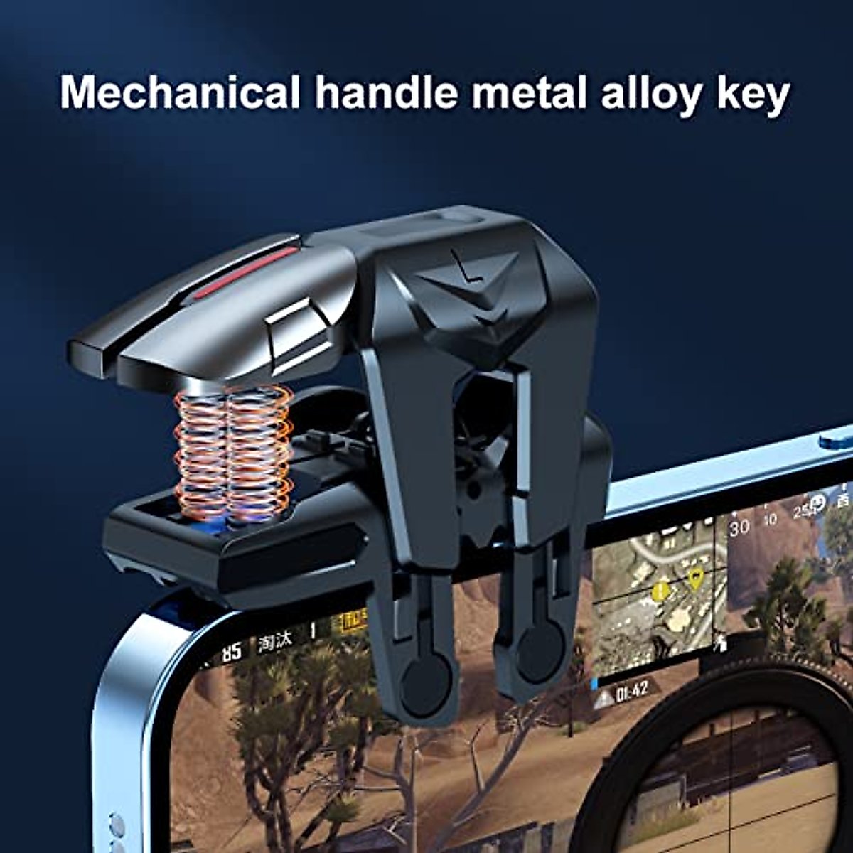 FENGCHUANG Mobile Game Trigger, PUBG Cellphone Gaming Joystick, 6 Fingers Operation Controllers, Alloy Gamepad Joystick, Aim Shooting L1R1 Key Button for Fornite/Knives Out/Rules of Survival