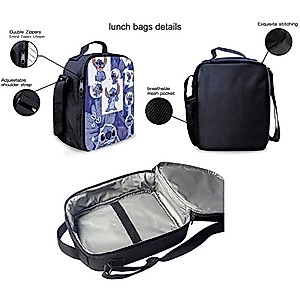 ERUABDB Backpack 3 Piece Set School Bag Bookbag with Lunch Box And Pencil Case Set for Boys Girls One size
