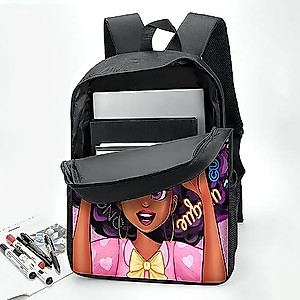 Afro Black Women Backpack African Women Laptop Shoulder Bag African Bookbag for Women Men Cute Lightweight Durable for Sports Picnic Travel Office Casual Daypack 17 Inch