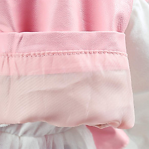 Peacolate 6M-4Y Baby Little Girls 3pcs Outfits Leather Hoodie Jacket Lace T-Shirt Denim Jeans(6-12M,Pink)