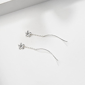 Wavy Long Link Plumeria Flowers Tassel Earrings for Women Teen Girls Elegant Earrings Party Gift