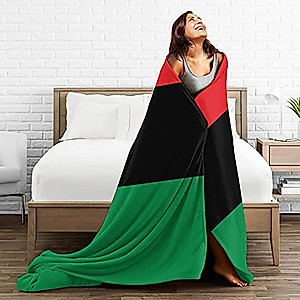 Pan African Flag Flannel Fleece Throw Blankets for Bed Sofa Living Room Soft Blanket Warm Cozy Fluffy Throw Plush Blanket