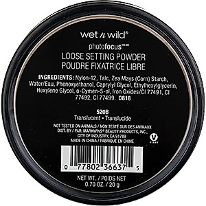 Wet n Wild PhotoFocus Loose Setting Powder, Translucent 3.2 oz (3 pack) (Bundle)