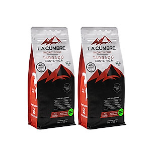 La Cumbre Specialty Coffee Whole Bean Medium Roast, Arabica Beans, Low Acid, Gourmet Whole Bean, Vegan, Kosher & Keto Friendly, Red Honey Process 12 oz, 2 Pack