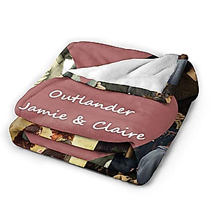 Outlander Jamie Claire Love Collage Blanket Soft Flannel Warm Fuzzy Blanket for Couch Office Picnic Travel Best Friend Memorial Birthday Gifts for Kids Adults Throw Blankets 80"x60" Inch