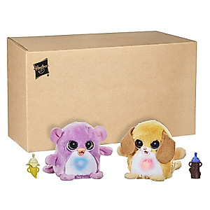 FurReal Fuzzalots Puppy and Monkey Color Change Interactive Feeding Toy, Lights and Sounds, Ages 4 and up