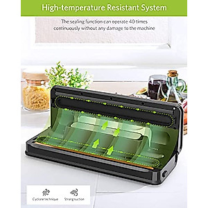 HOMEVER Vacuum Sealer Machine, Automatic Food Sealer with Led Indicator Lights Easy to Clean Dry Moist Food Modes Include 20 Packing Bags