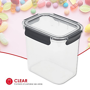 Home Basics Airtight Food Container | Powerful Air Tight Locking System | Rounded Corner | Sturdy Plastic and Silicone | Great for Liquids | Great for Lunches and Leftovers | (100 oz)