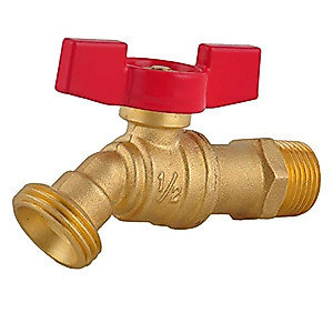 LD Longda Male Hose Bibb 1/2" MIP × 3/4" MHT with 1/4-Turn Water Hose Shut Off Valve, Hreaded Garden Hose Outlet Ideal for Gardens, patios, Boiler Drain (1-Pack)
