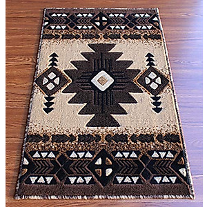South West Native American Door Mat Area Rug Design C318 Berber 24 In. X 40 In.