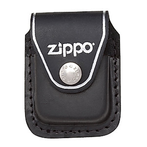 Zippo 24710 Classic Black Matte ZPP Creed Windproof Pocket Lighter with Zippo Black Leather Clip Pouch