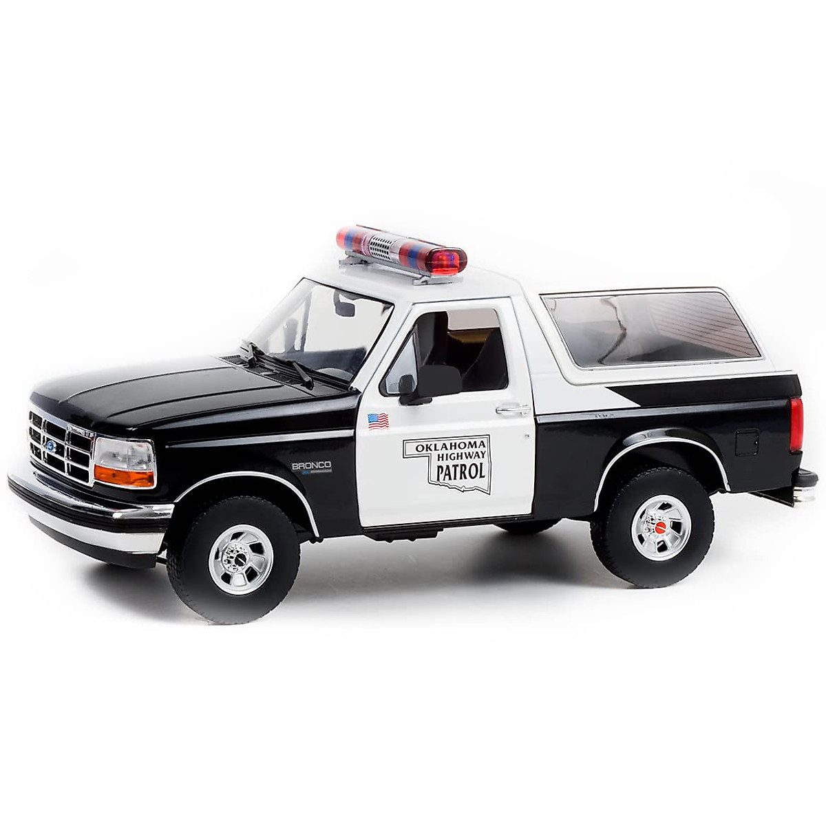 1996 Bronco Police Black and White Oklahoma Highway Patrol Artisan Collection 1/18 Diecast Model Car by Greenlight 19114