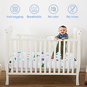 Tiankehan Premium Foam Baby Crib Mattress & Toddler Mattress–Breathable- 52" x 27.6" x 5", Non-Toxic-Fafety-7 Year Warranty, Medium Firm Toddler Mattress Fits Standard Full-Size Crib and Toddler Beds