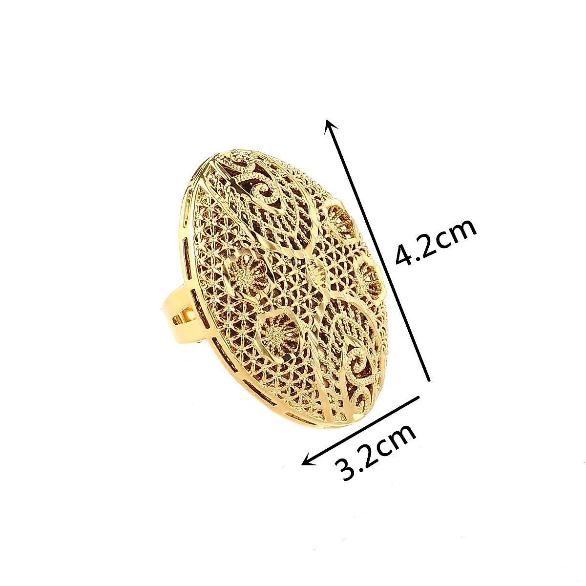 CB Gold Jewelry Dubai Golden Ring Engagement Adjustable Size Finger Ring for Ethiopian African Nigerian Design