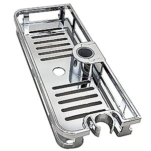 JIANWEI Bathroom Corner Shelf, Hanging Shower Caddy Shelf, Shelf Organizer No Drilling Fits for 24mm-25mm Shower Pole Rail Rod, Multifunction Storage Rack(Silver)