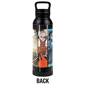 Avatar The Last Airbender OFFICIAL Triple Bender 24 oz Insulated Canteen Water Bottle, Leak Resistant, Vacuum Insulated Stainless Steel with Loop Cap