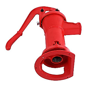 Samger Durable Antique Pitcher Hand Water Pump Cast Iron Red Hand Well Pump 25ft Maximum lift Manual Water Transfer Pump Boost Fountain for Outdoor, Yard, Pond, Garden Decoration Kit