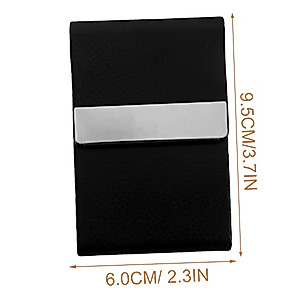 STOBOK 2pcs Business Card Holder Pu Name Card Holder Business Card Organizer Id Card Case Name Card Holders Women's Leather Wallet Cards Bags for Travel Metal Outdoor Man Decorations