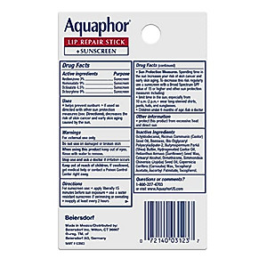 Aquaphor Lip Repair Lip Balm Set, Lip Repair Stick, 0.17 Oz (Pack of 2) + Lip Repair and Protect Stick, Lip Balm with Sunscreen SPF 30, 0.17 Oz (Pack of 2), Holiday Gifts for Self Care