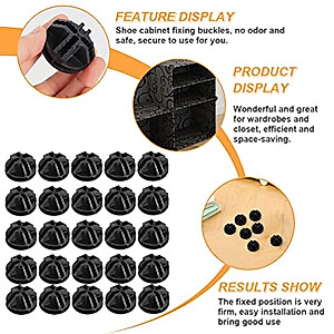 iplusmile Cable Connectors 30pcs Wire Cube Plastic Connectors for Cube Storage Shelving and Cabinet Modular Organizer Closet Clasp Buckle Clip Black Wire Shelf Rack