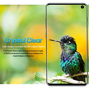 Power Theory Designed for Samsung Galaxy S10 Screen Protector [Not Glass], Easy Install Kit, Case Friendly, Full Cover, Flexible Film Anti Scratch, 2 Pack