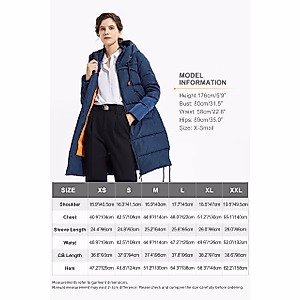 Orolay Women's Thickened Winter Down Coat Drawstring Hooded Puffer Jacket Navy L