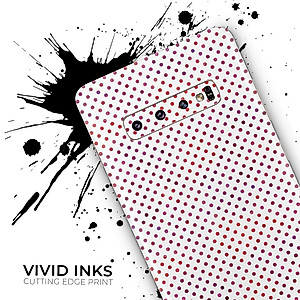 DesignSkinz Tiny Red and Purple Watercolor Polka Dots Protective Vinyl Decal Wrap Skin Cover Compatible with The Samsung Galaxy S20 (Screen Trim & Back Glass Skin)