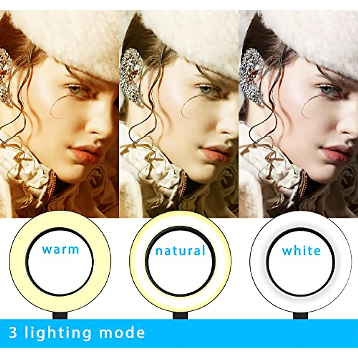 Overhead Camera Mount with Ring Light, Flexible Articulating Phone Arm Stand Compatible with iPhone, Logitech Webcam, Desk Tripod for YouTube Live Stream Cooking Nail Video Recording