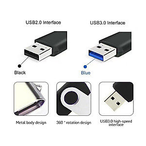CRIATIVE 128GB 3.0 USB Flash Drive Fast Thumb Drive High Speed Swivel Memory Stick Jump Drive for PC Laptop, TV, Car Audio