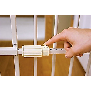 Carlson Lil Tuffy Metal Expandable Gate White, 38 x 1 x 18