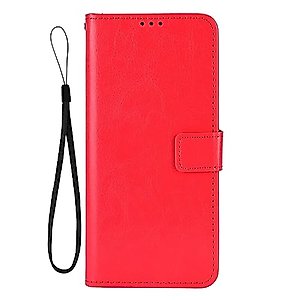 Leather Case for Oppo Reno2, Wallet Case for Oppo Reno2 Flip PU Leather Cover, Magnetic Buckle Protection Phone Cover for Oppo Reno2 Case Red