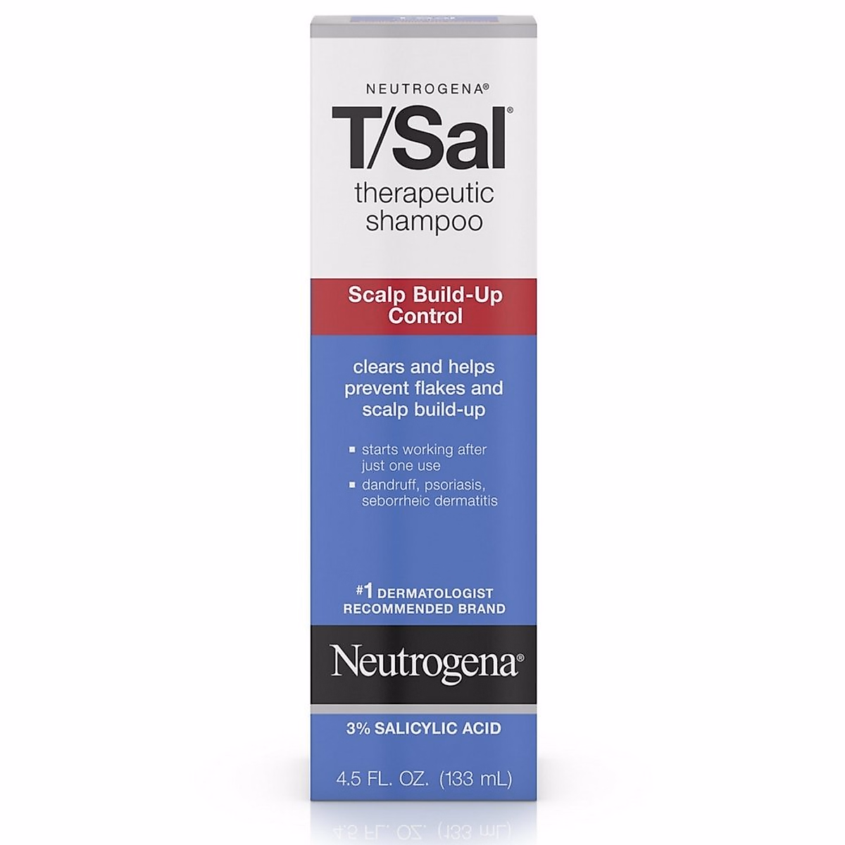 Neutrogena T/Sal Therapeutic Shampoo, Scalp Build-Up Control 4.5 oz (Pack of 5)