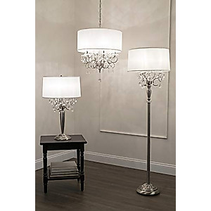 Ok Lighting OK-5109T Crystal Silver Table Lamp, 16" x 16" x 30"