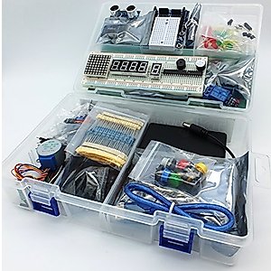 jdhlabstech MEGA Starter kit Ultra (100% Open Source IDE Compatible) w/Batt Holder, Sensors, Modules, Resistor Pack and Components