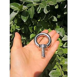 JY-MARINE Lifting Eye Bolts 304 Stainless Steel Heavy Duty Screw Bolt Male Thread Machinery Shoulder Lifting Ring Eye Bolt with Lock Nuts and Flat Washers,2Pcs (M12)