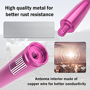 Upgrade American Flag Car Bullet Antenna,Truck Exterior Accessories Antenna Toppers Compatible with GMC,Chevy Silverado,Dodge,Ford,Jeep Antenna Replacement (Premium Pink - U.S. Flag)