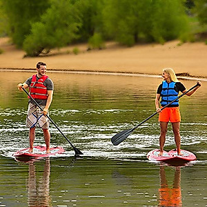 Lifetime Freestyle XL 98 Stand-Up Hardshell Paddleboard - 2 Pack (Paddles Included), Red