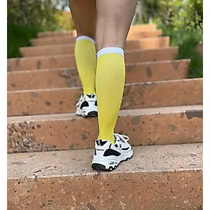 SHUTELI Toeless Open Toe Compression Socks Compression Stockings 4 Pairs for Women Men Circulation (4Color, Small-Medium)